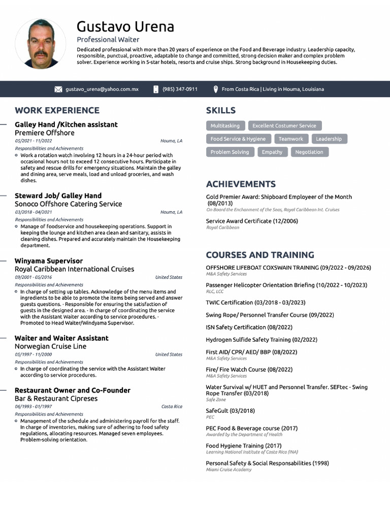 Gustavo Urena Resume 2023 | PDF