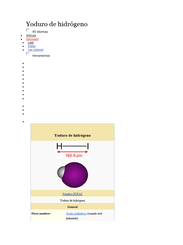 Yoduro de Hidrógeno | PDF | Moléculas | Compuestos químicos