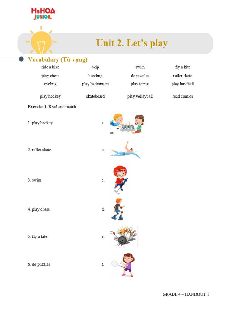 Unit 2 Let S Play Pdf Sports