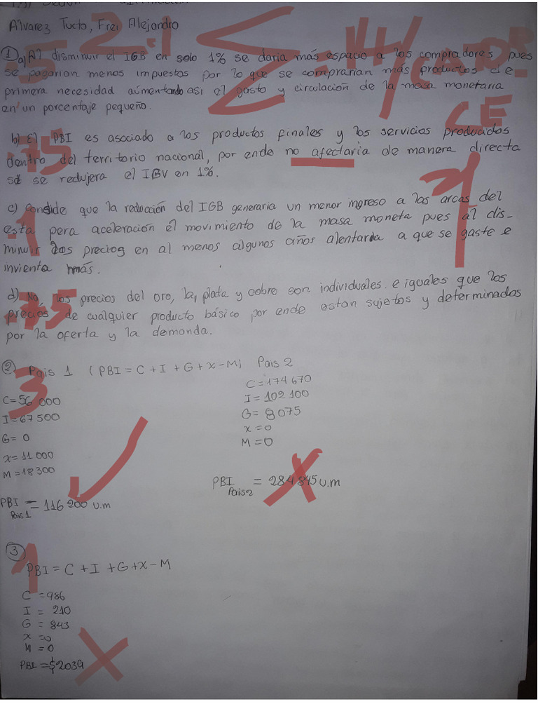 Alvarez Tucto, Frei Alejandro 2° Practica Calificada de Economia General | PDF