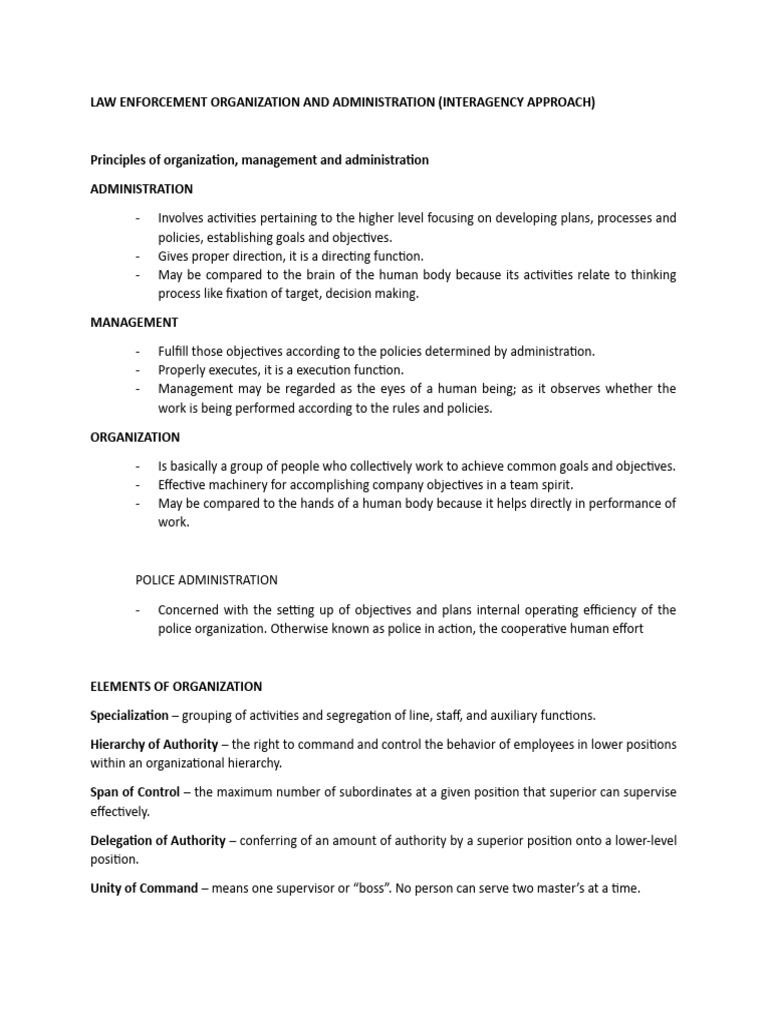 Law Enforcement Organization and Administration | PDF | Police | Hierarchy