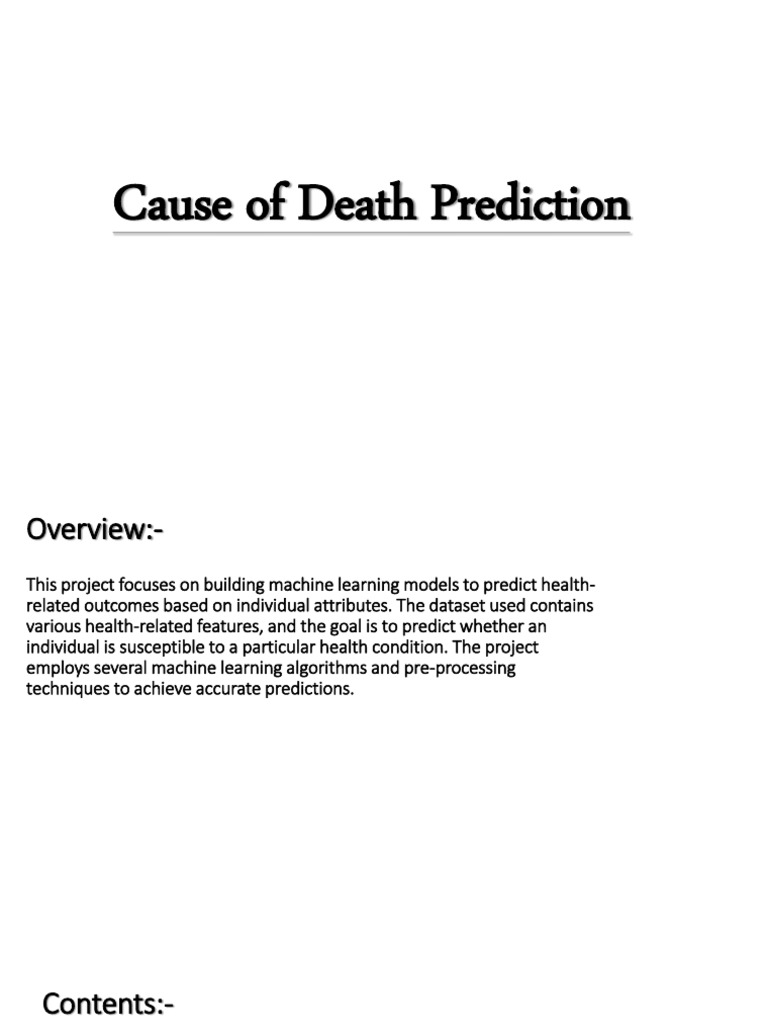Cause of Death Prediction 2 | PDF | Support Vector Machine | Machine Learning