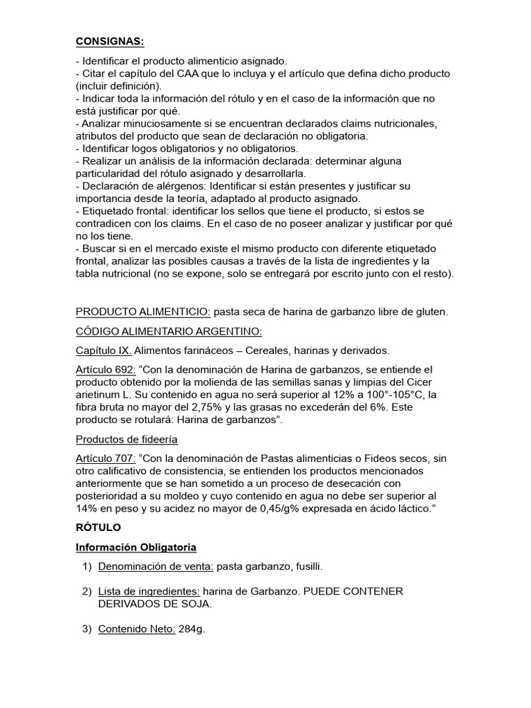 Rotulado CAA | PDF | Alimentos | Trigo