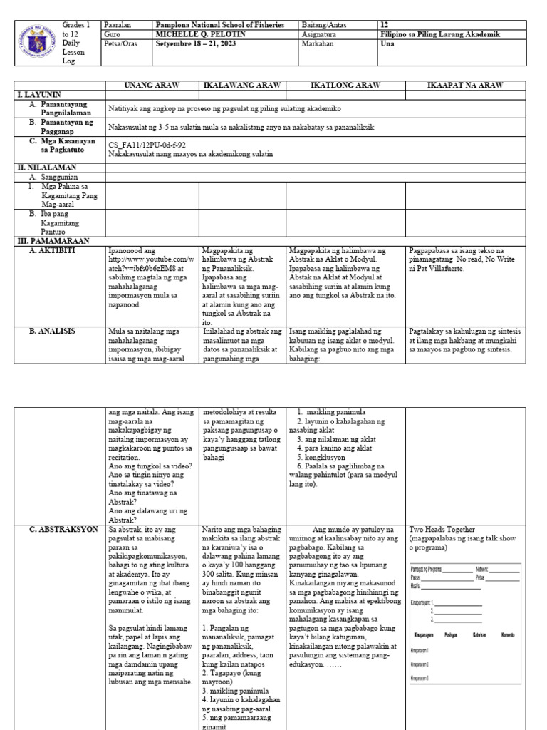 Fil 12 Akad Week 4 | PDF