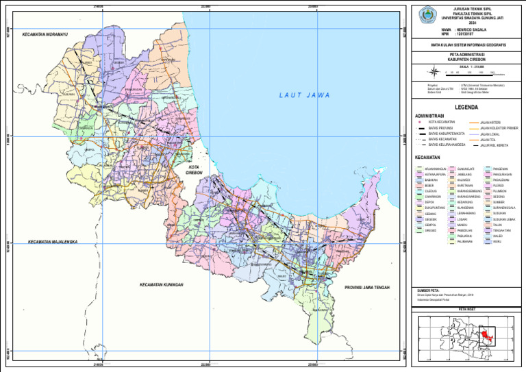 Peta Administrasi Kabupaten Cirebon | PDF