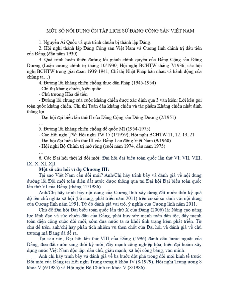 Mot So Noi Dung LSDCSVN | PDF