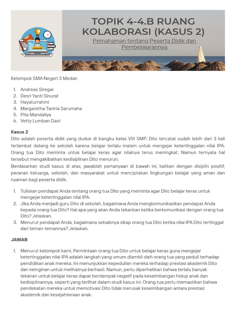Topik 4.4.B Ruang Kolaborasi (Kasus 2) - Pemahaman Tentang Peserta ...