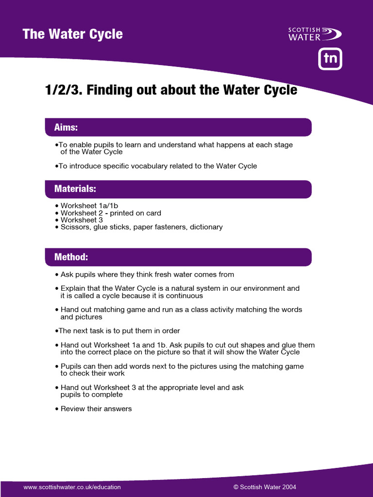 Water Cycle Activities for Class 3 | PDF | Water Cycle | Ice