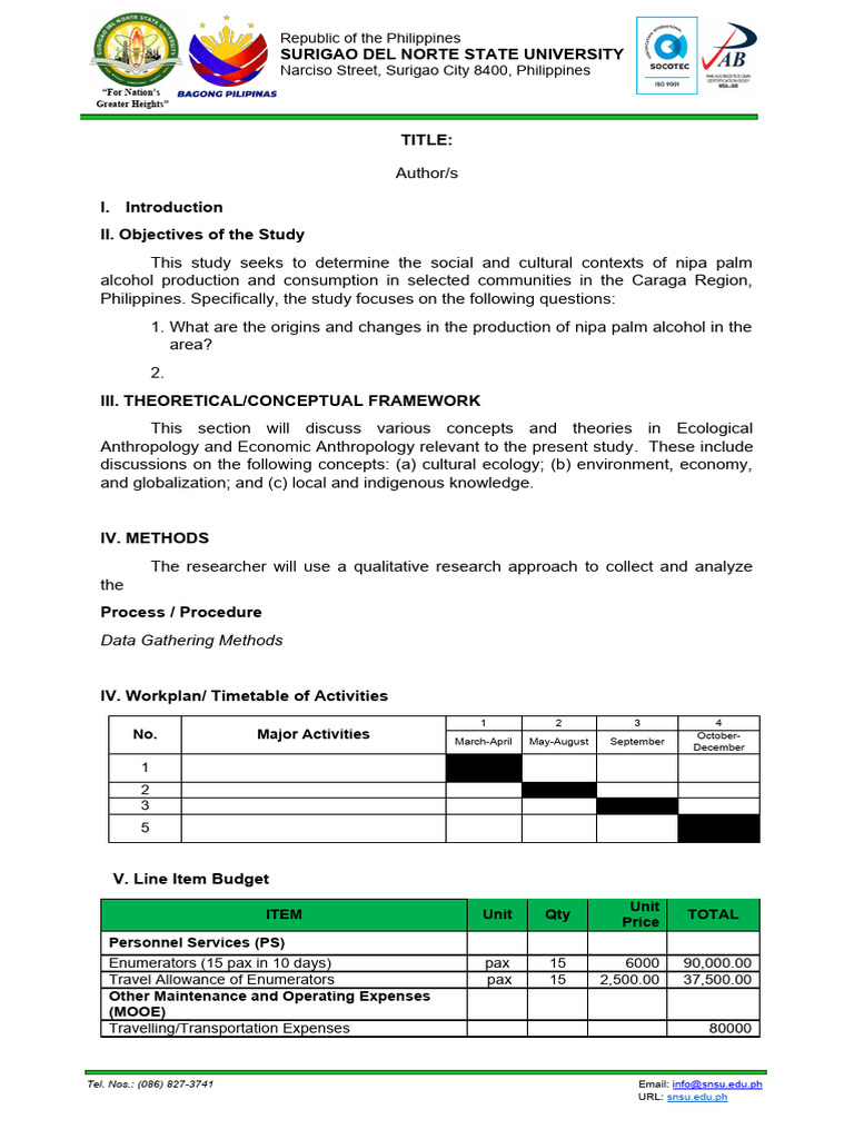 Sample Template For Research Proposalfin | PDF | Science