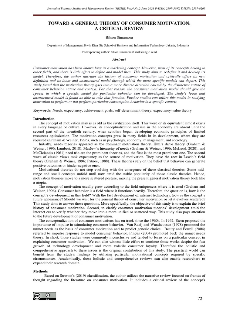 Consumer Motivation Theory Review | PDF | Motivation | Motivational