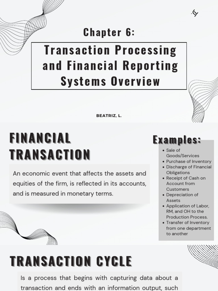 Financial Transaction Processing Overview | PDF | Debits And Credits ...