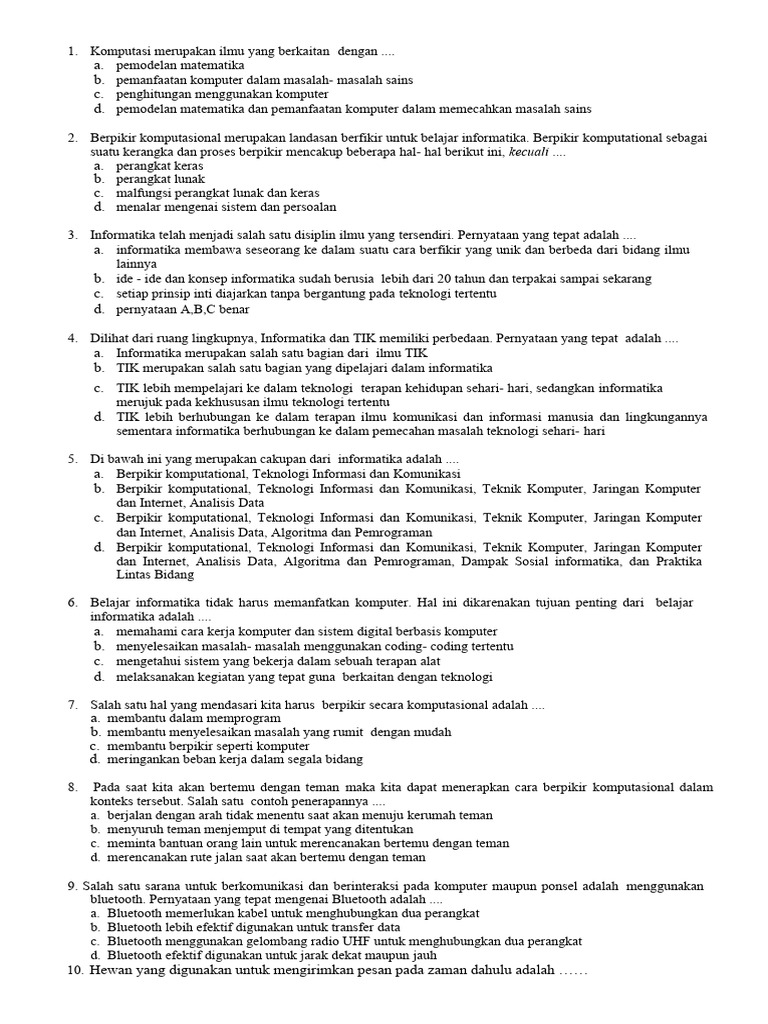 Dasar-Dasar Informatika dan Komputasi | PDF | Komputer
