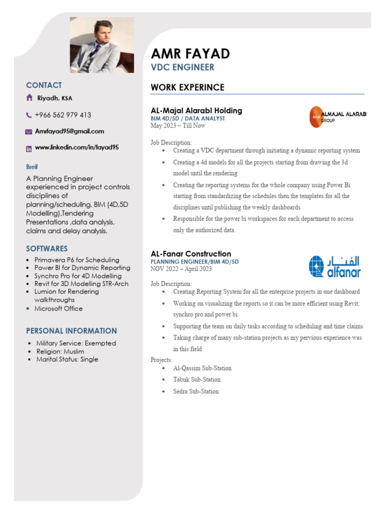 Amr Fayad VDC Engineer | Download Free PDF | Information Technology Management | Engineering