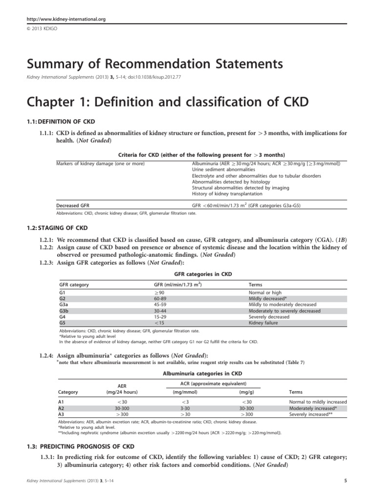 CKD definition | PDF | Chronic Kidney Disease | Internal Medicine