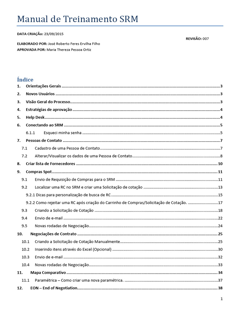 Manual de Treinamento SRM | PDF | Rede de computadores | Microsoft Excel