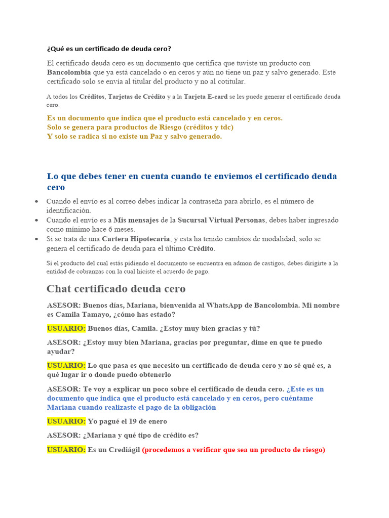 Certificado Deuda Cero: Guía Básica | PDF | Tarjeta de crédito