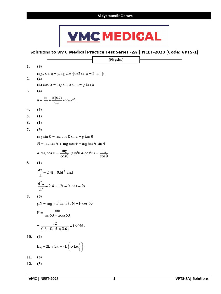SOLUTIONS-Medical (VPTS-2A) Practice Test Series-2 (Phase-A) (28!10 ...