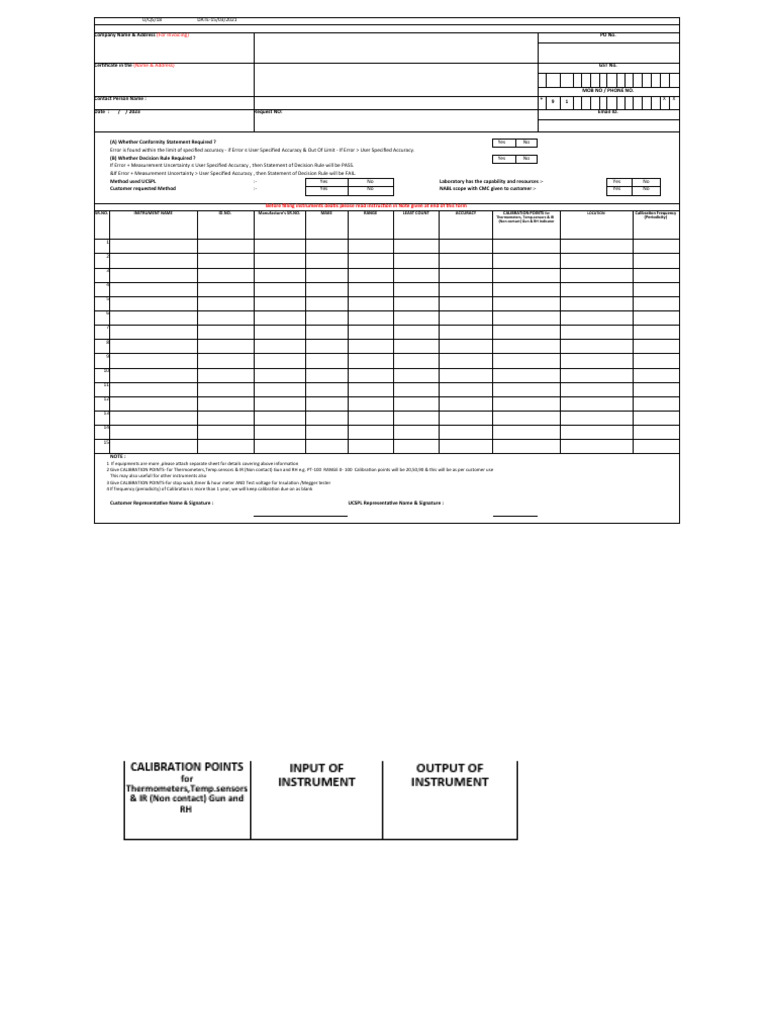 U-QS-18-Service Request Form (UCSPL) - 15-03-21 | PDF | Calibration ...