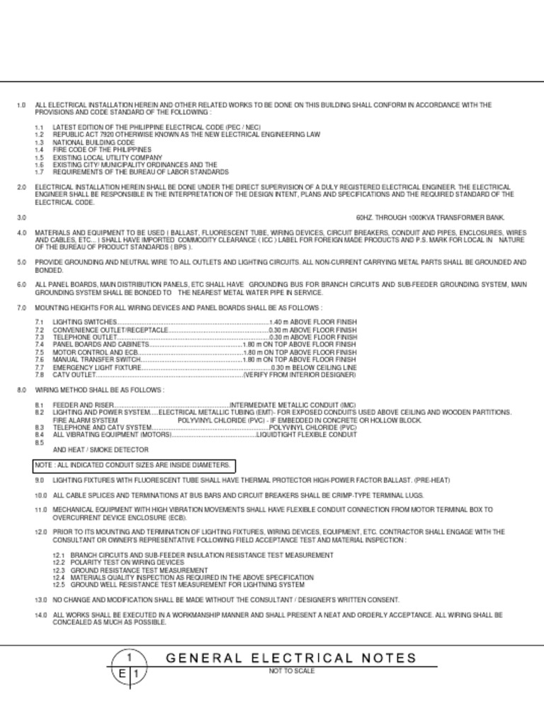 General Electrical Notes | PDF | Electrical Wiring | Electrical Engineering