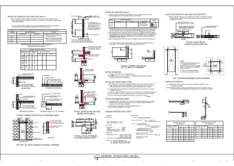 General Structural Notes Page 2 | PDF | Structural Steel | Concrete