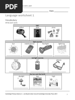 Grade 2 Light Sources Worksheets | PDF | Light