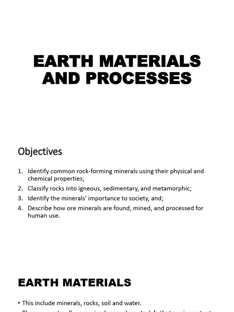 Earth Materials and Processes | PDF | Rock (Geology) | Minerals