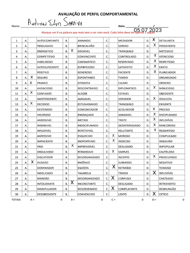 Perfil Comportamental - Edit - 05-07-2023 - 13.13.13 | PDF Perfil Comportamental - Edit - 05-07-2023 - 13.13.13 | PDF