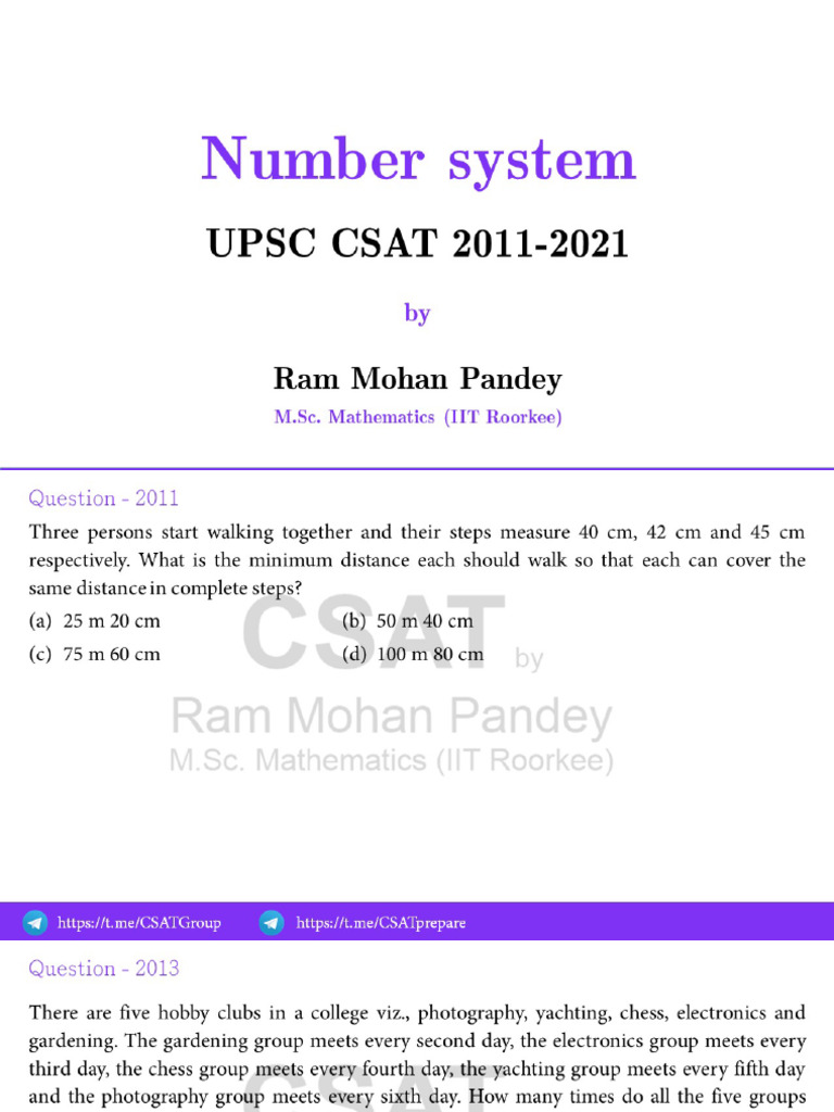 01 Number System (PYQs 2011-2021) | PDF
