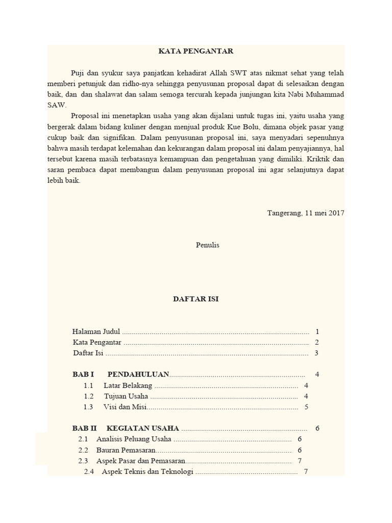 Contoh Proposal Bisnis Plan | PDF | Karier & Perkembangan | Bisnis