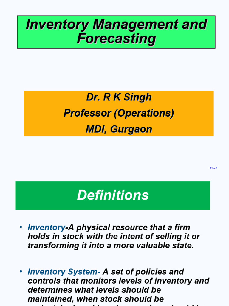 Inventory Management and Forecasting | PDF | Applied Mathematics