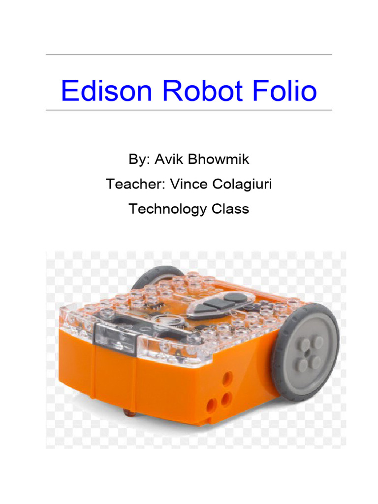 Avik Bhowmik - Yr 7 Design & Production Folio - Edison Robot | PDF ...