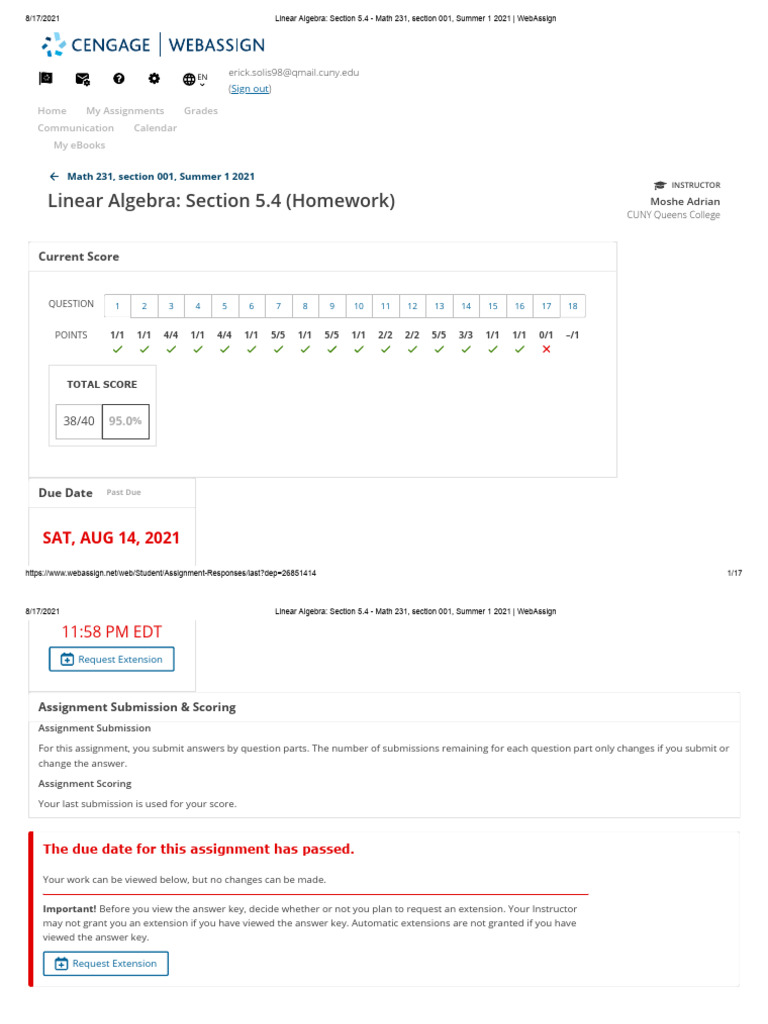 Linear Algebra - Section 5.4 - Math 231, Section 001, Summer 1 2021 ...