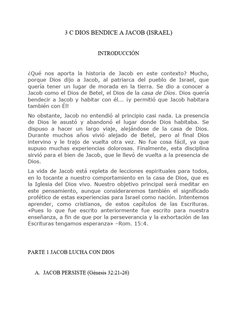 Dios Bendice a Jacob en Betel | PDF | Jacob