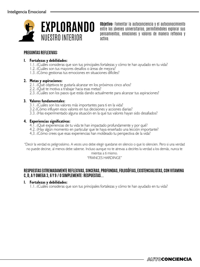 Autoconciencia Universitaria: Guía Reflexiva | PDF | Psicología Social ...