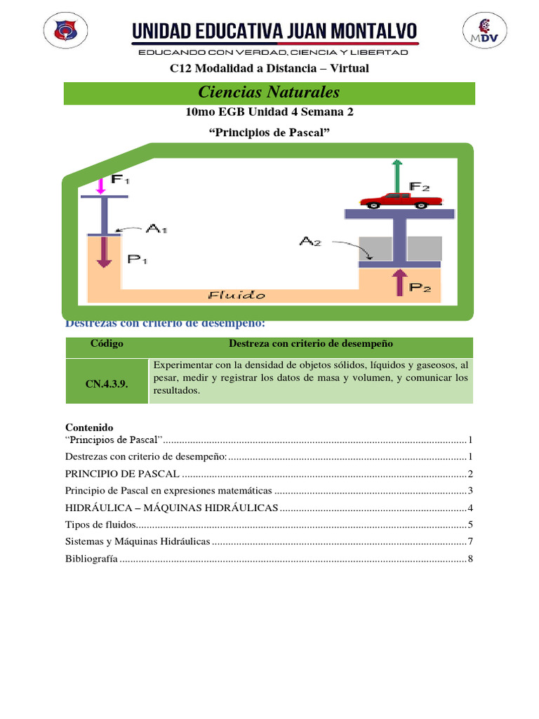 Guía CCNN - 10mo EGB - U4 - S2 | PDF | Líquidos | Fluido