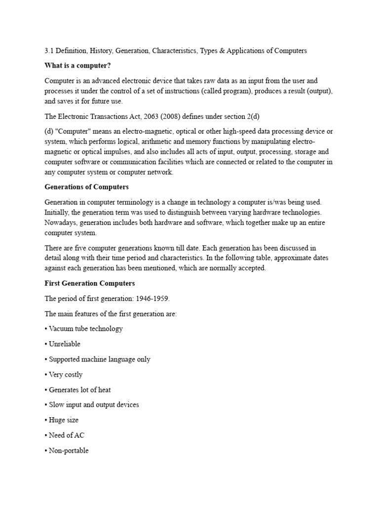 3.1 Computer | PDF | Microcomputers | Mainframe Computer