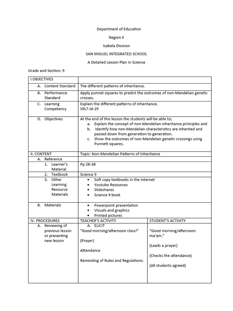 LESSON PLAN S9LT Id 29 BLANZ ACOSTA Autosaved | PDF | Genotype | Evolutionary Biology