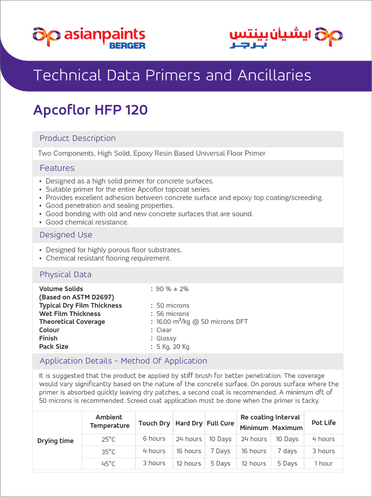 Apcoflor HFP 120 | PDF | Epoxy | Concrete