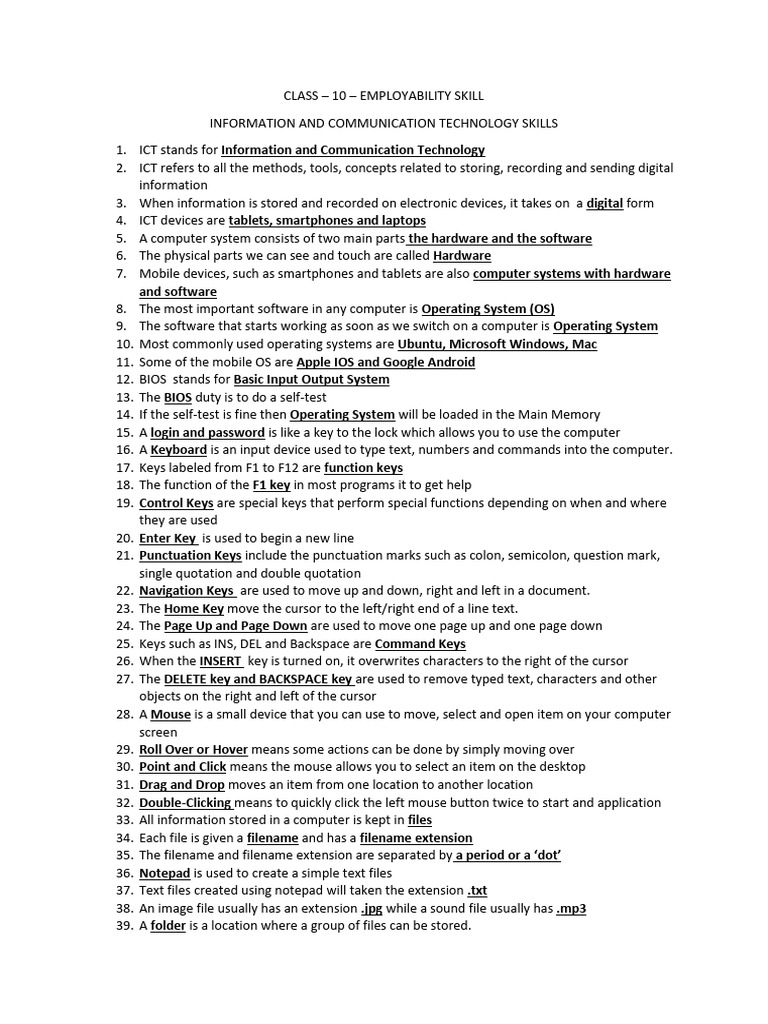 Ict-Onemark-Fill in The Blanks | PDF | Computer File | Operating System