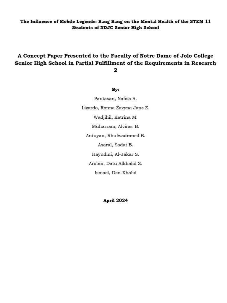 A Concept Paper On Mobile Legends: Bang Bang | PDF | Survey Methodology ...