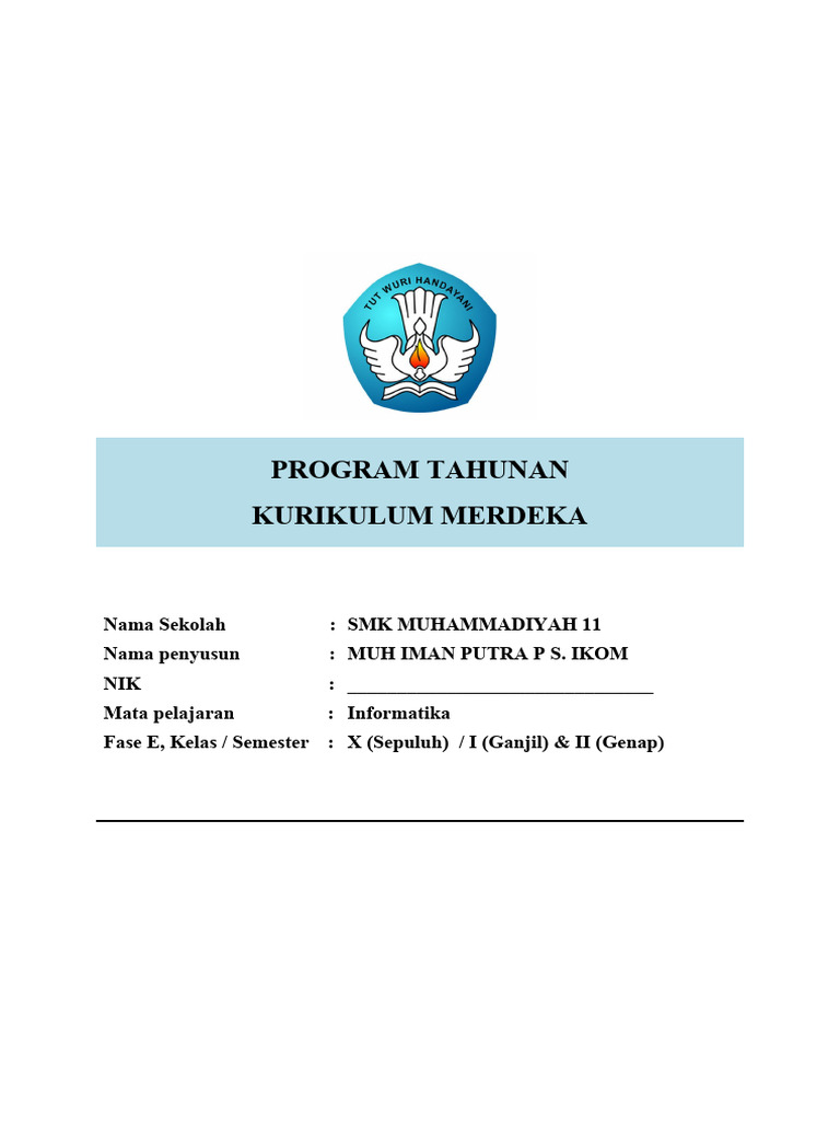 Program Tahunan Informatika SMK 2023 | PDF