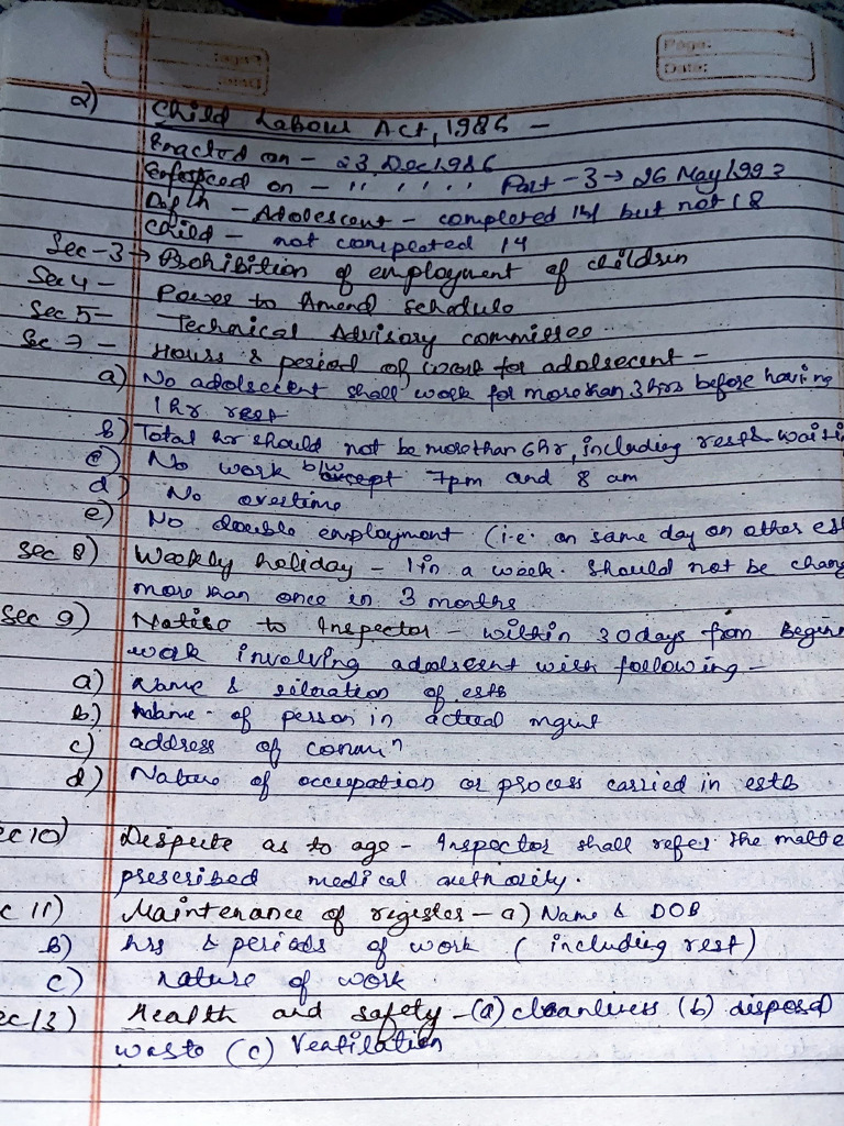 Child Labour Notes | PDF