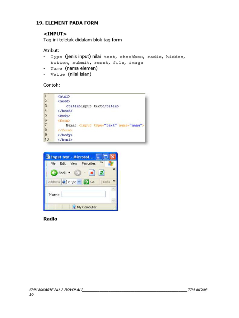 Input Elements in HTML Forms | PDF | Business | Technology & Engineering