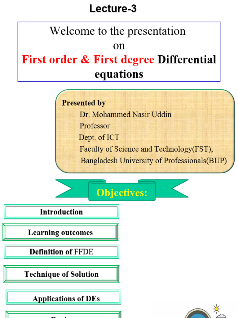 L - 3: First order & First degree Differential equations | PDF | Heat ...