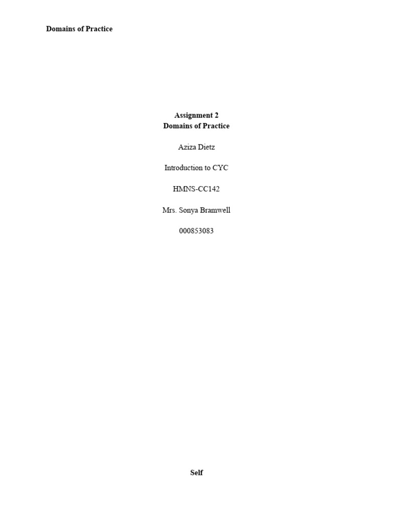 CYC Domains of Practice | PDF | Developmental Psychology | Communication