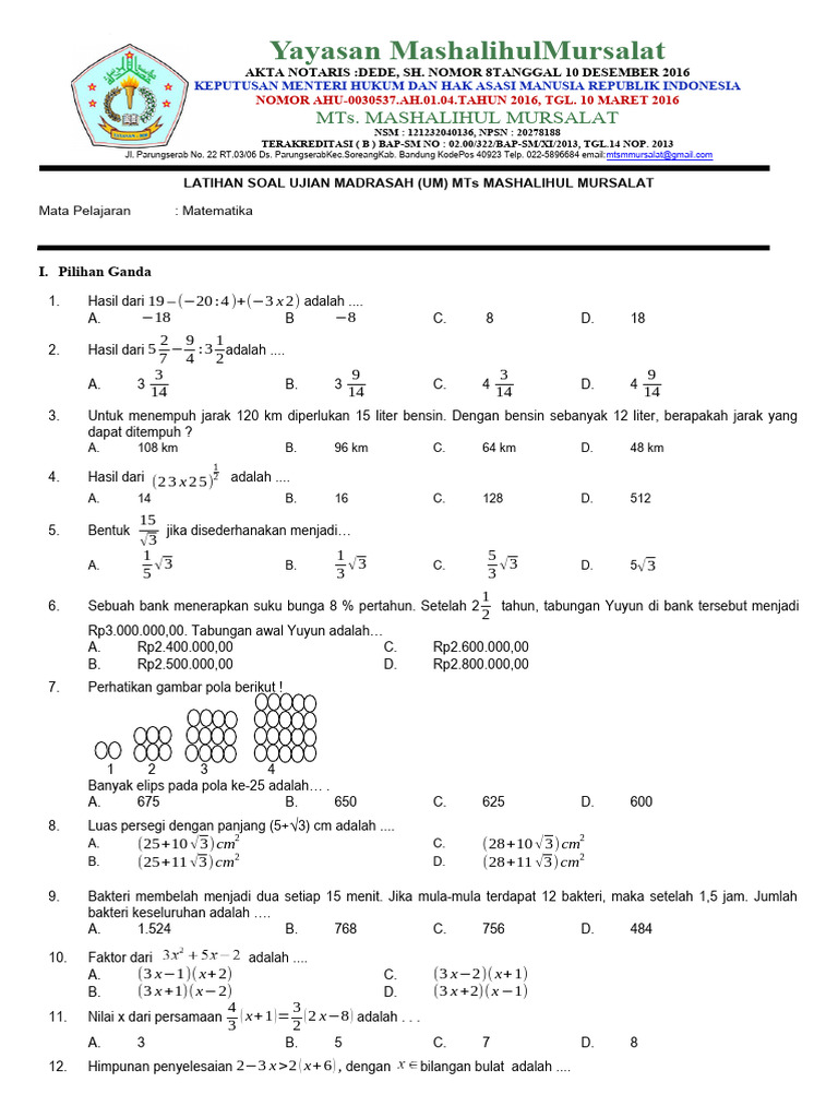 Soal UM Matematika | PDF