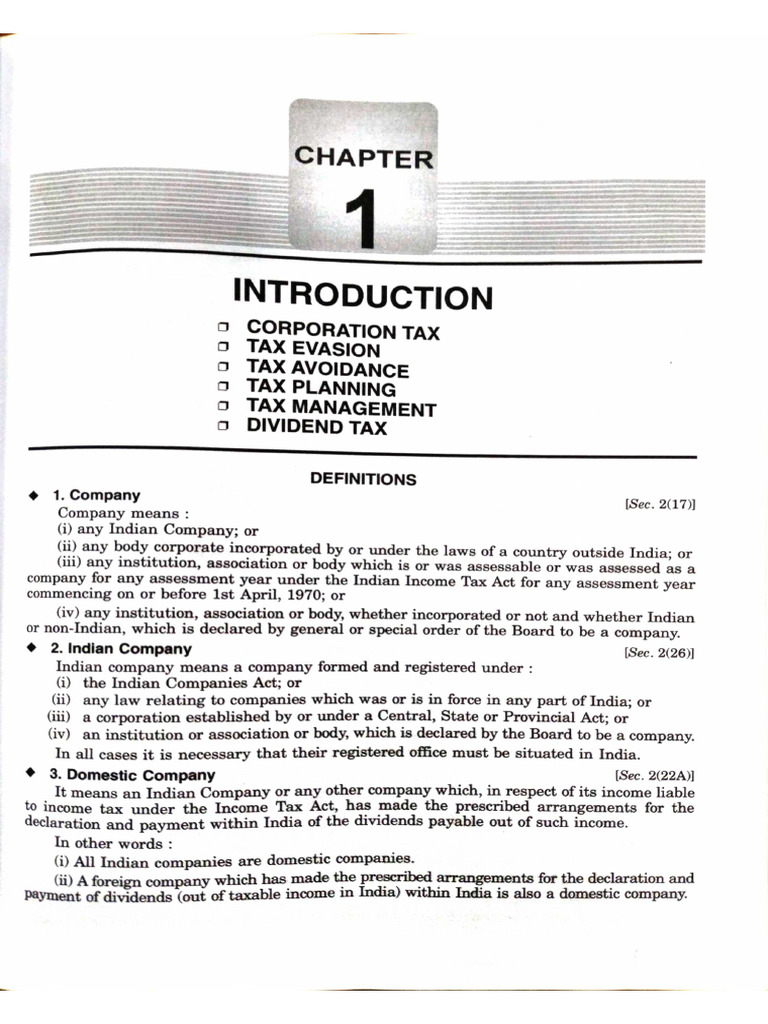 Corporate Tax Planning and Management | PDF