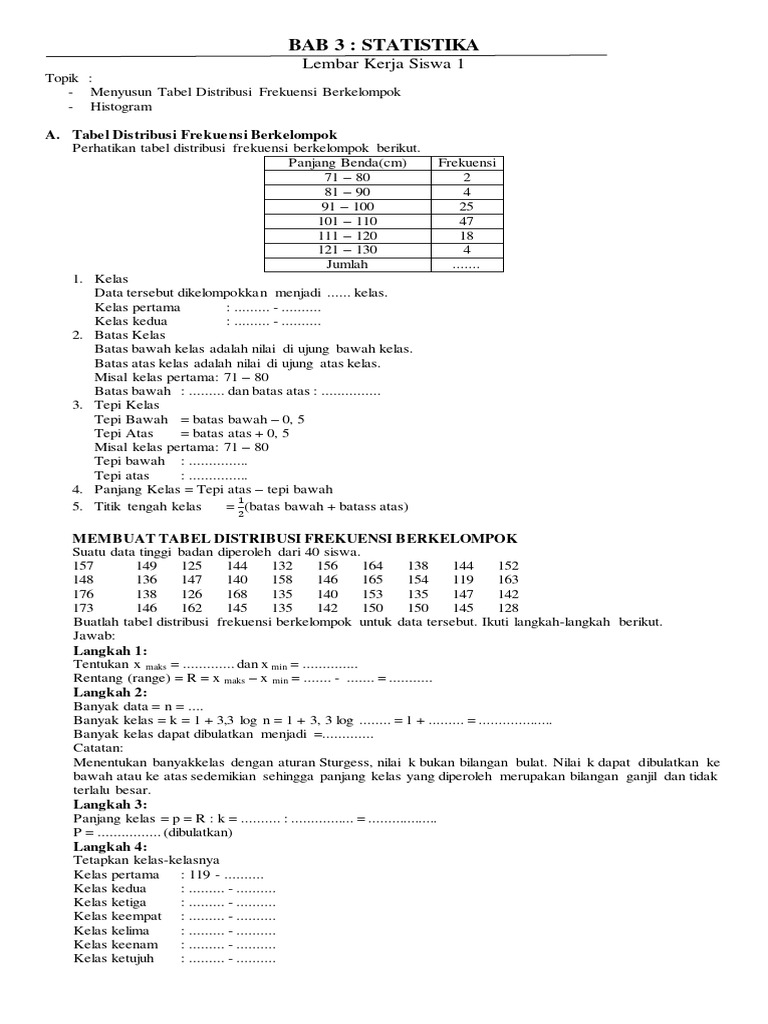 Materi Statistika Kelas 10 Kurikulum Merdeka | PDF
