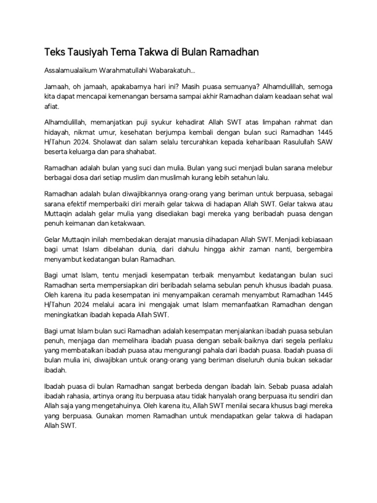 Teks Tausiyah T-WPS Office | PDF