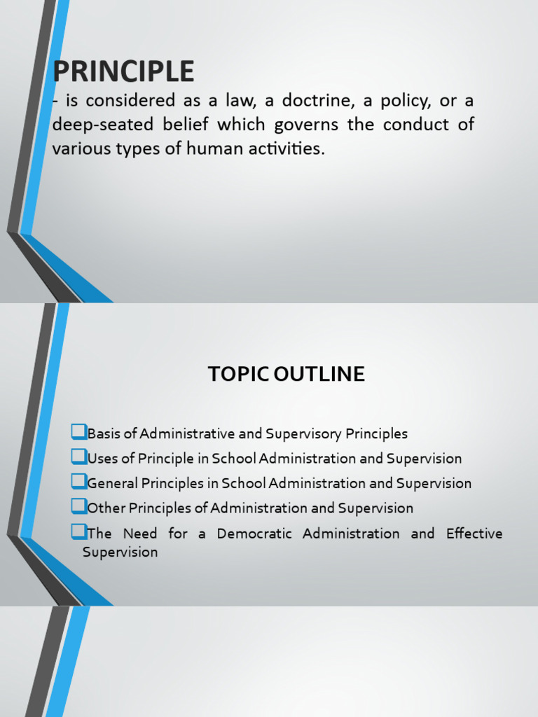 Fundamental Principles Administration and Supervision 3 | PDF ...